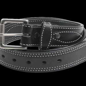 Figure 8 Stitched Leather Work Belt 1 1/2'' up to 70'' Waist, Black ...