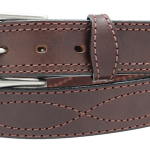 Figure 8 Stitched Leather Work Belt 1 1/2'' up to 70'' Waist, Black ...