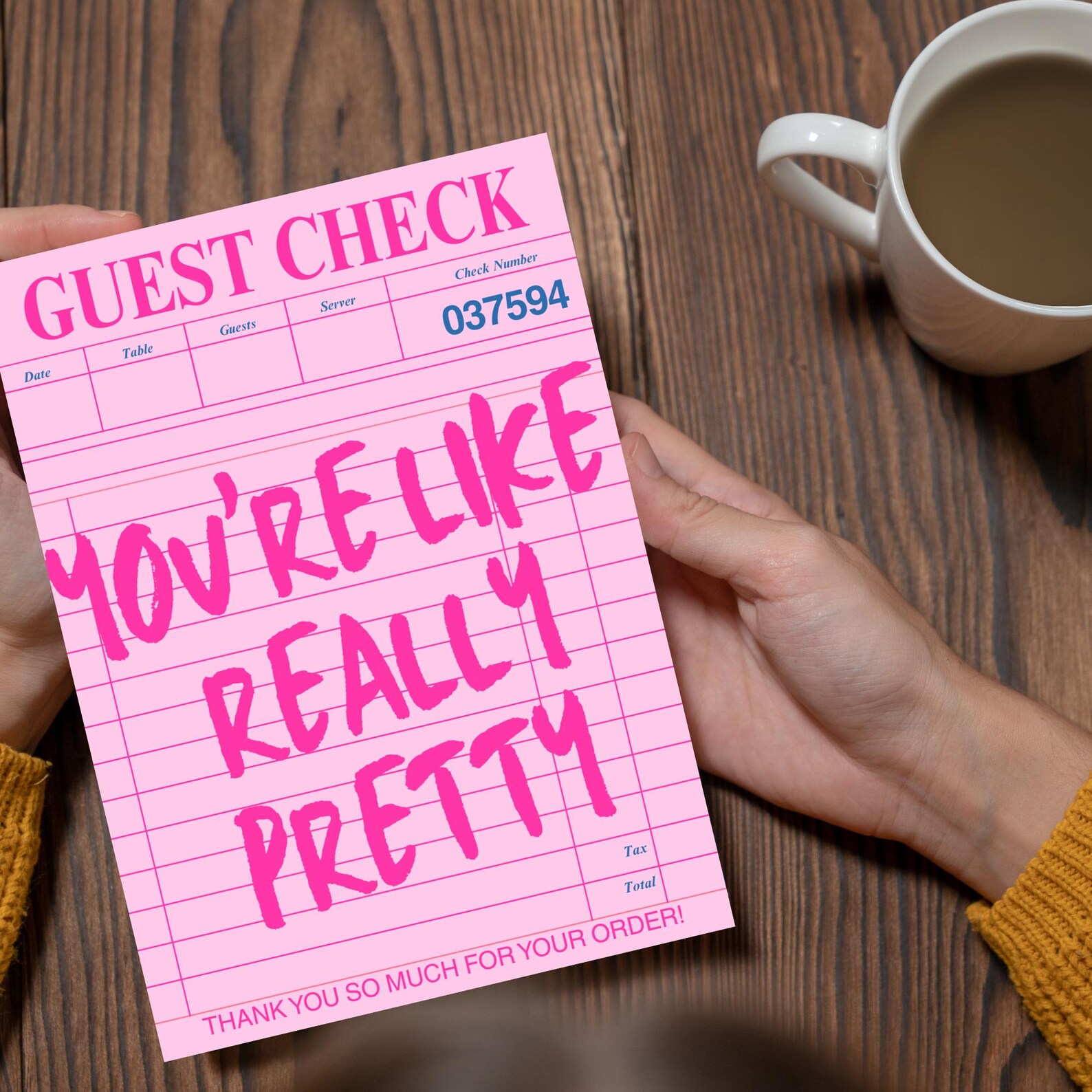 Guest Check Thank You Card Template: Printable Business Insert (canva ...