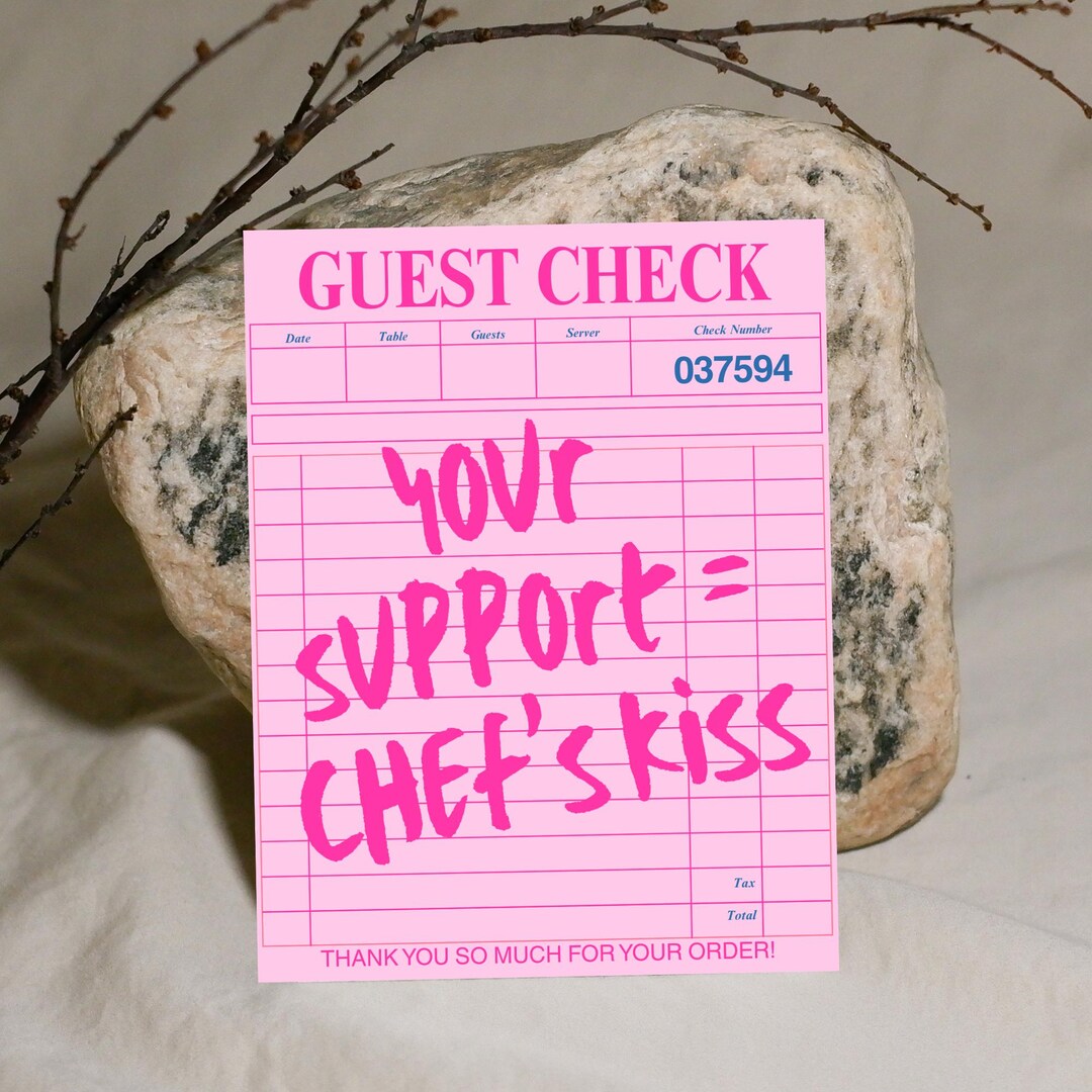 Guest Check Thank You Card Template: Editable Business Insert (canva ...