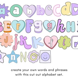 Retro Pastel Alphabet Set: PNG, SVG Letters for Sublimation, Clipart, T ...