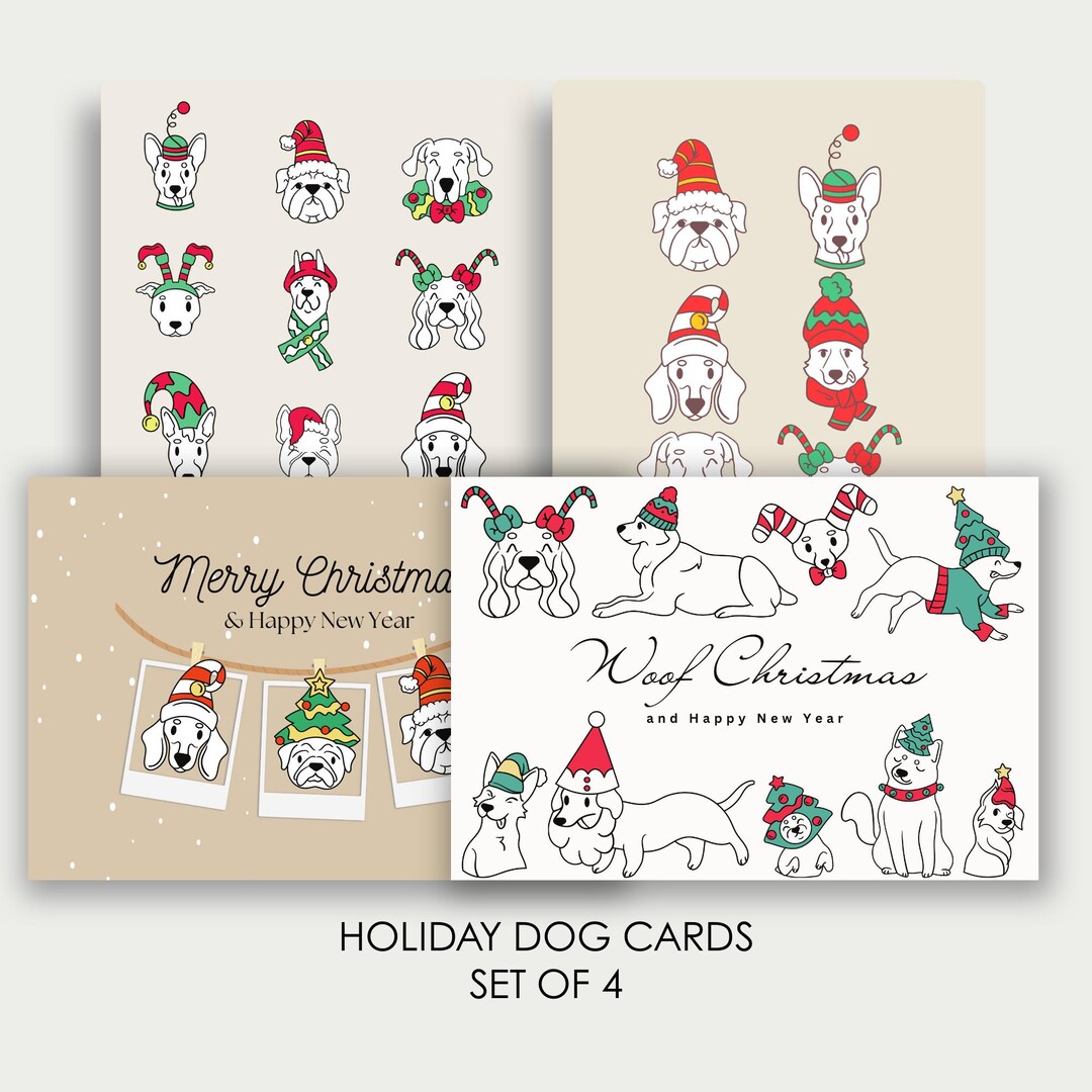 Dog Themed Christmas Cards: Blank Greeting Cards, Greeting Card Sets ...