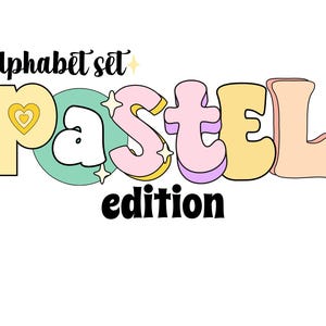 Retro Pastel Alphabet Set: PNG, SVG Letters for Sublimation, Clipart, T ...