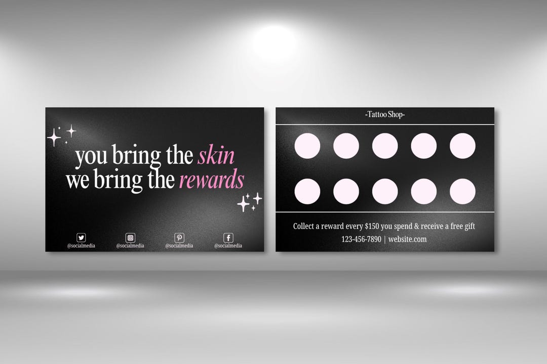 Premade Editable Loyalty, Rewards Card Template | Custom Small Business ...