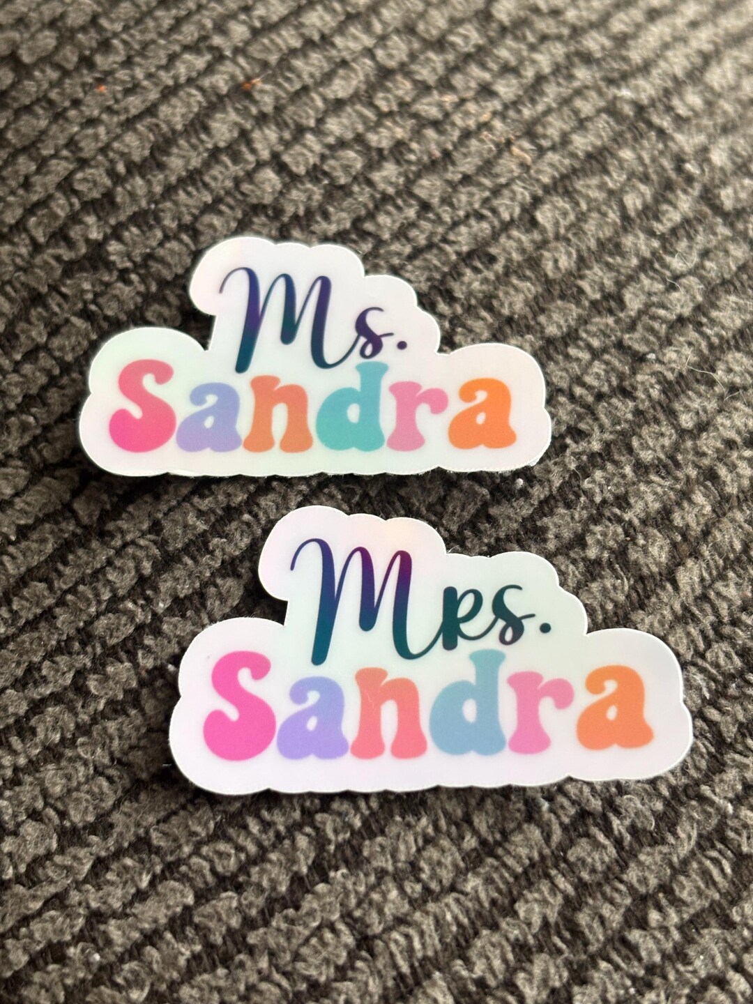 Holographic Name Sticker | Gift for Teacher | Water Bottle Sticker ...