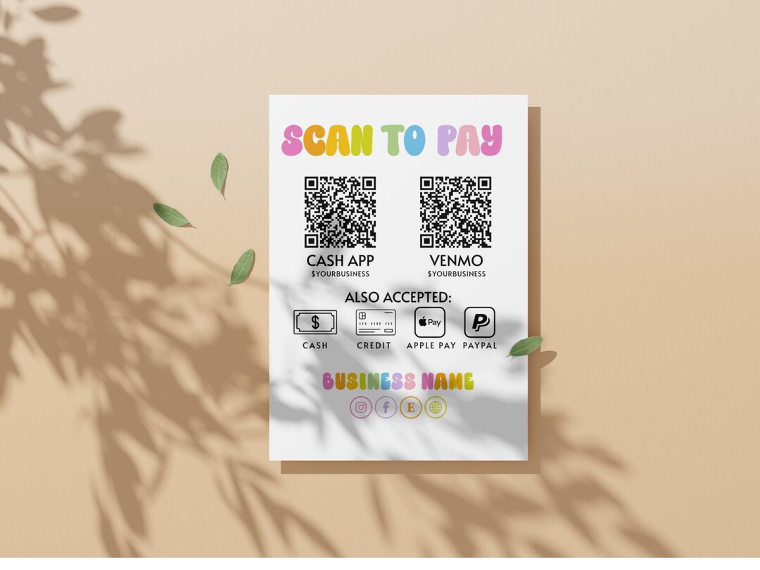 Rainbow Scan to Pay Business Template | Editable Business Templates ...