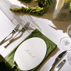 Oval Menus & Bows - Etsy