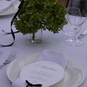 Oval Menus & Velvet Bows - Etsy