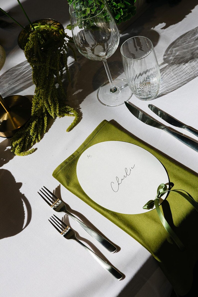 Oval Menus & Bows - Etsy