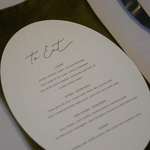 Oval Menus & Bows - Etsy