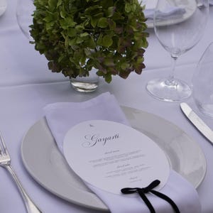 Oval Menus & Velvet Bows - Etsy