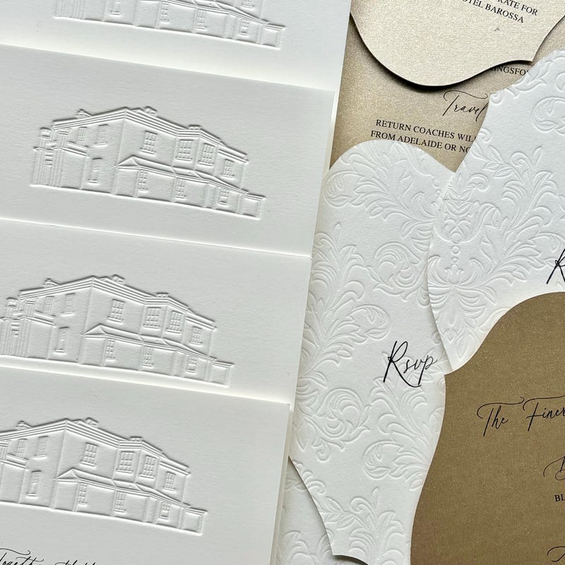 Embossed Wedding Invitations - Etsy