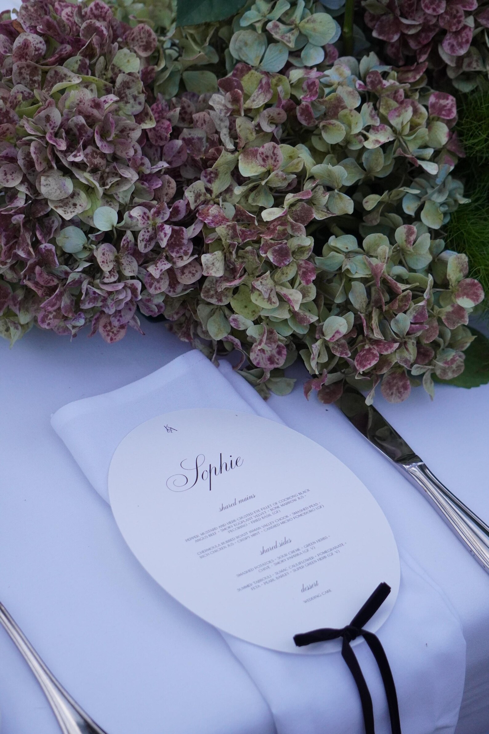 Oval Menus & Velvet Bows - Etsy