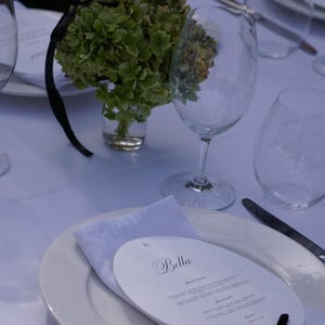 Oval Menus & Velvet Bows - Etsy