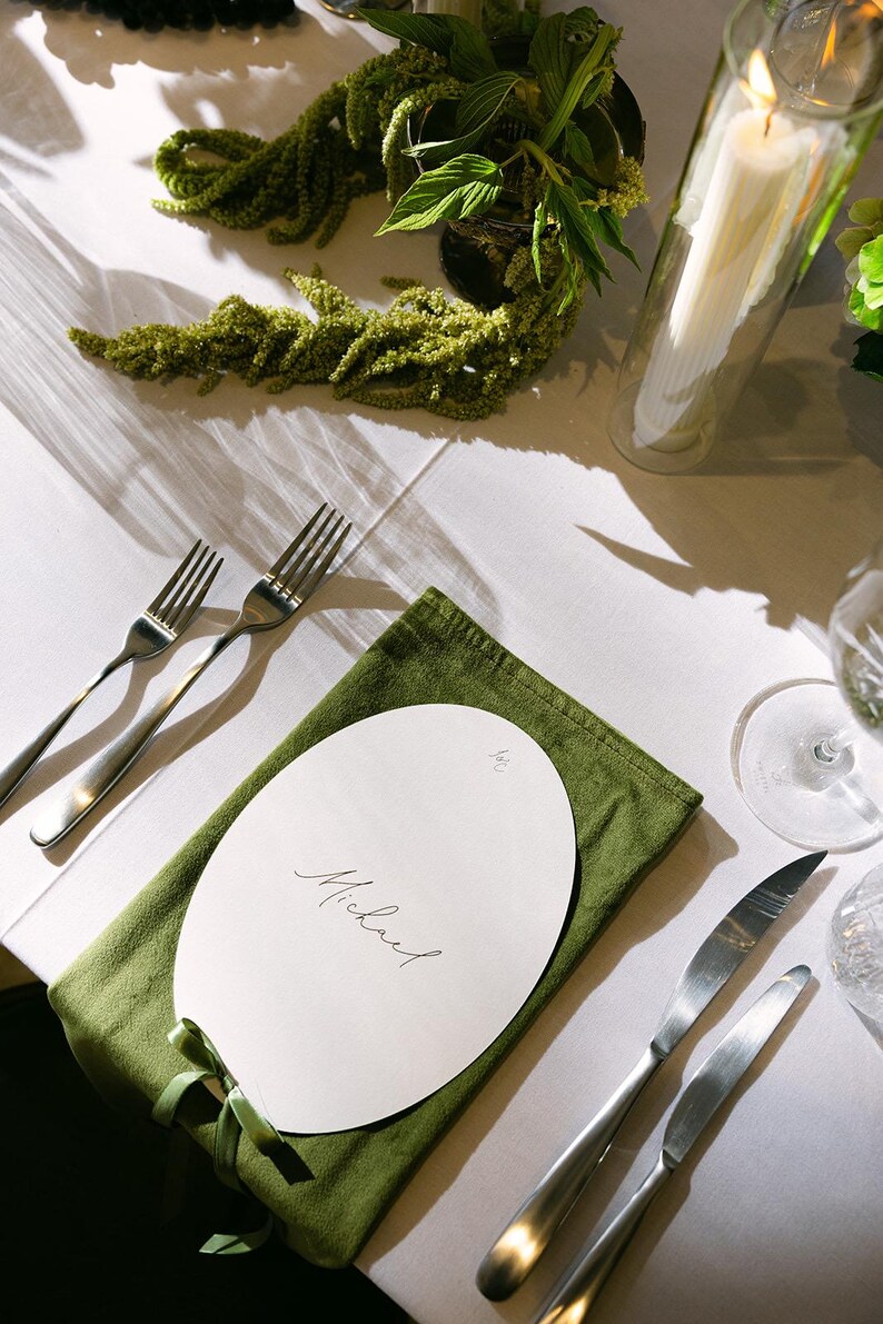 Oval Menus & Bows - Etsy