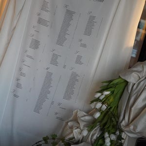 Satin Fabric Draped Seating Chart, Wedding Seating Chart, Fabric ...