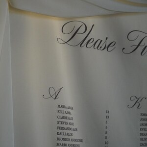 Satin Fabric Draped Seating Chart, Wedding Seating Chart, Fabric ...