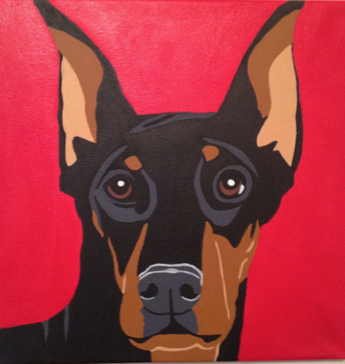 Doberman Pinscher Painting - Etsy