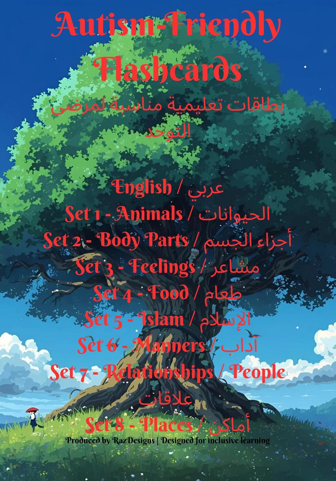 Arabic Autism Flashcards | Bilingual Educational Printable | Kids ...