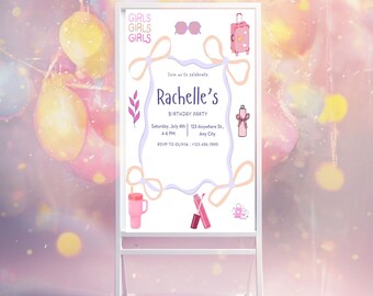 Preppy, Girly Birthday Party Invitation - Etsy