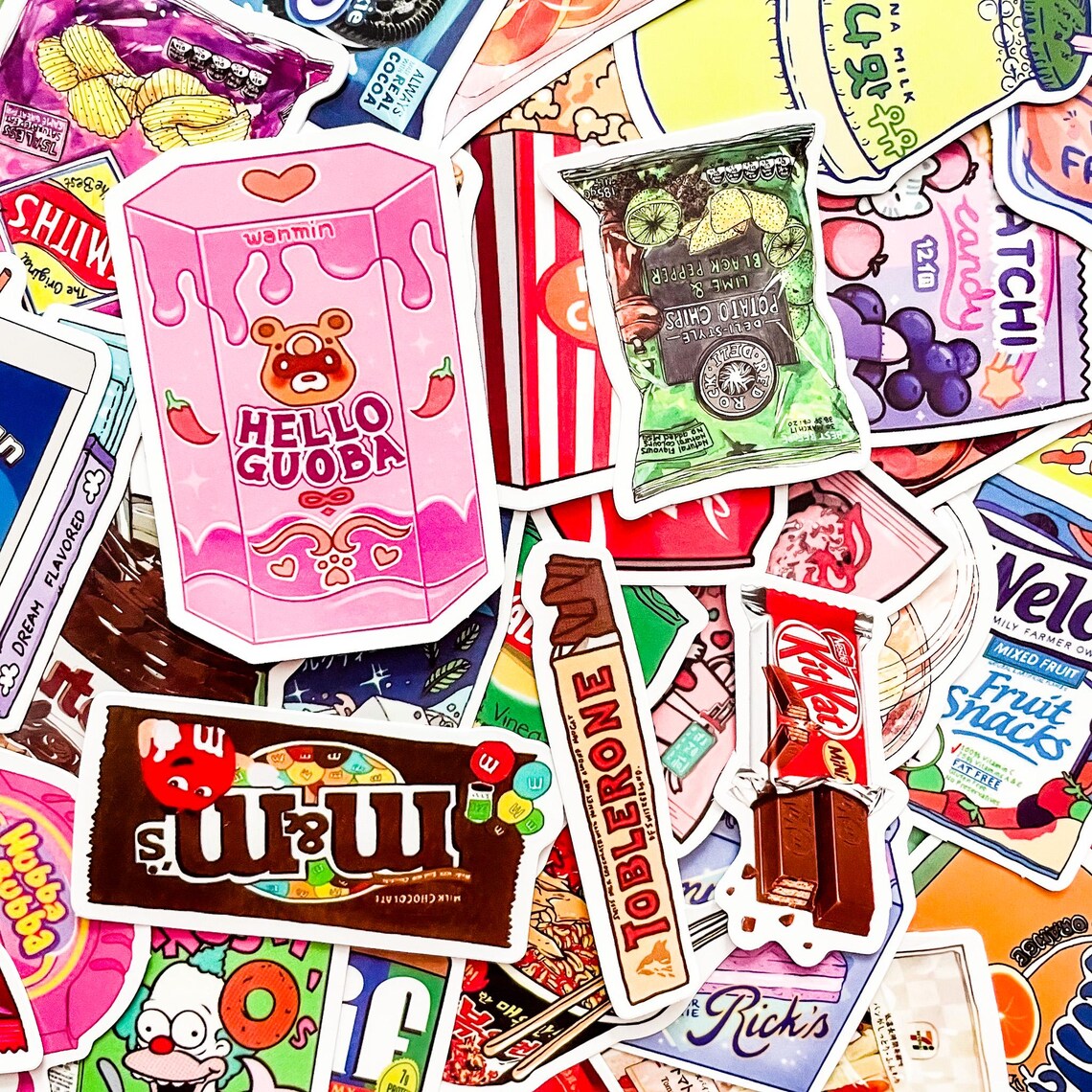 50PCS Classic Treat Stickers, Junk Food Stickers, Popular Drink ...
