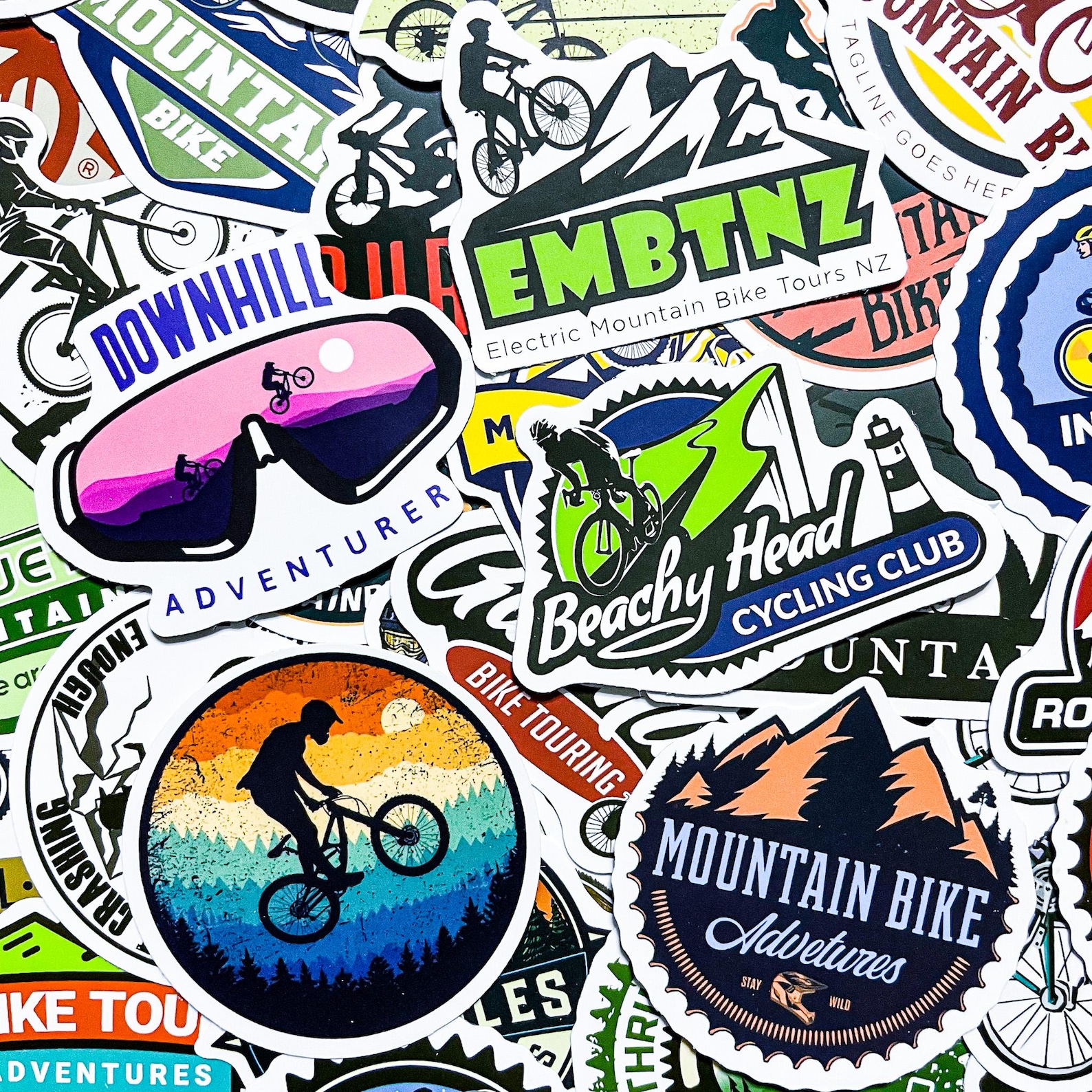 50pcs Cycling Stickers for Mountain Bikers, Adventure Bike Decals ...