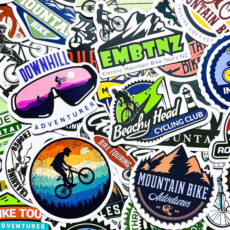 50pcs Cycling Stickers for Mountain Bikers, Adventure Bike Decals ...