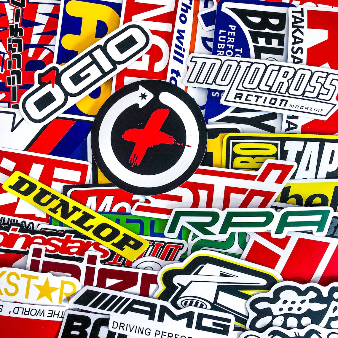 100 Random Car Brand Stickers, JDM Racing Stickers, Motorcycle Helmet ...