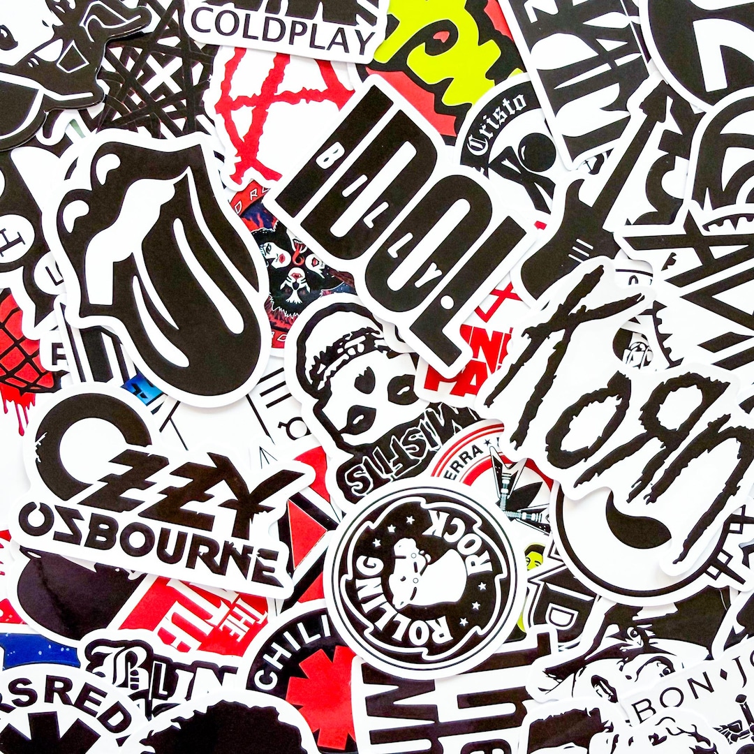 100PCS Punk & Rock Music Stickers, Retro Band Stickers, Classic Art ...