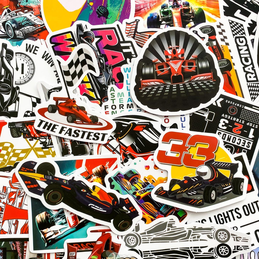 100 Random Formula 1 Stickers, Racing Decals, Helmet Stickers ...