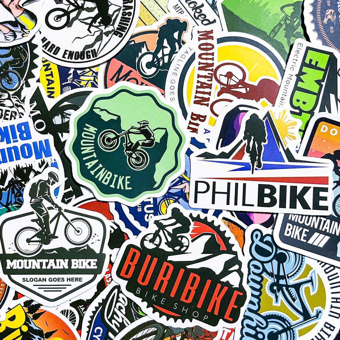 50pcs Cycling Stickers for Mountain Bikers, Adventure Bike Decals ...