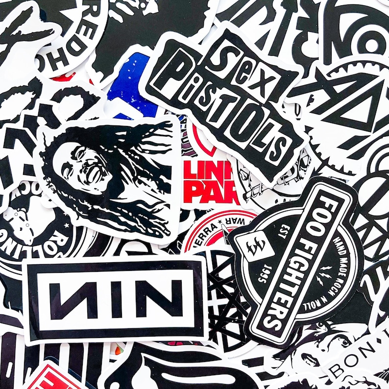 100PCS Punk & Rock Music Stickers, Retro Band Stickers, Classic Art ...