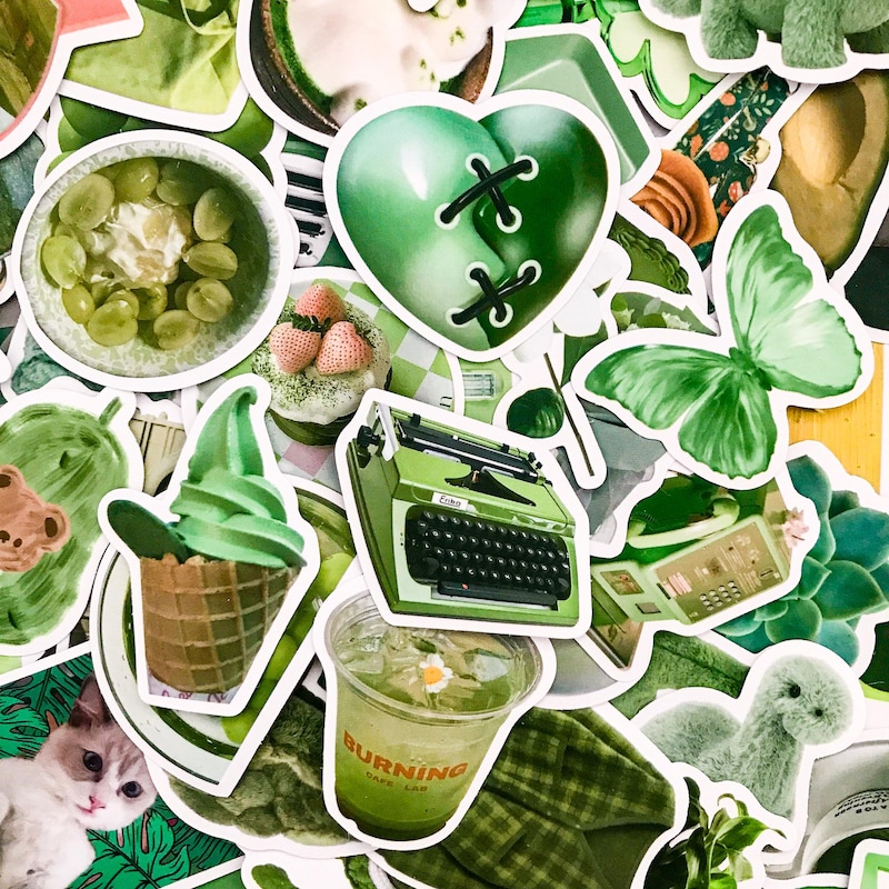 Green Aesthetic Stickers - Etsy