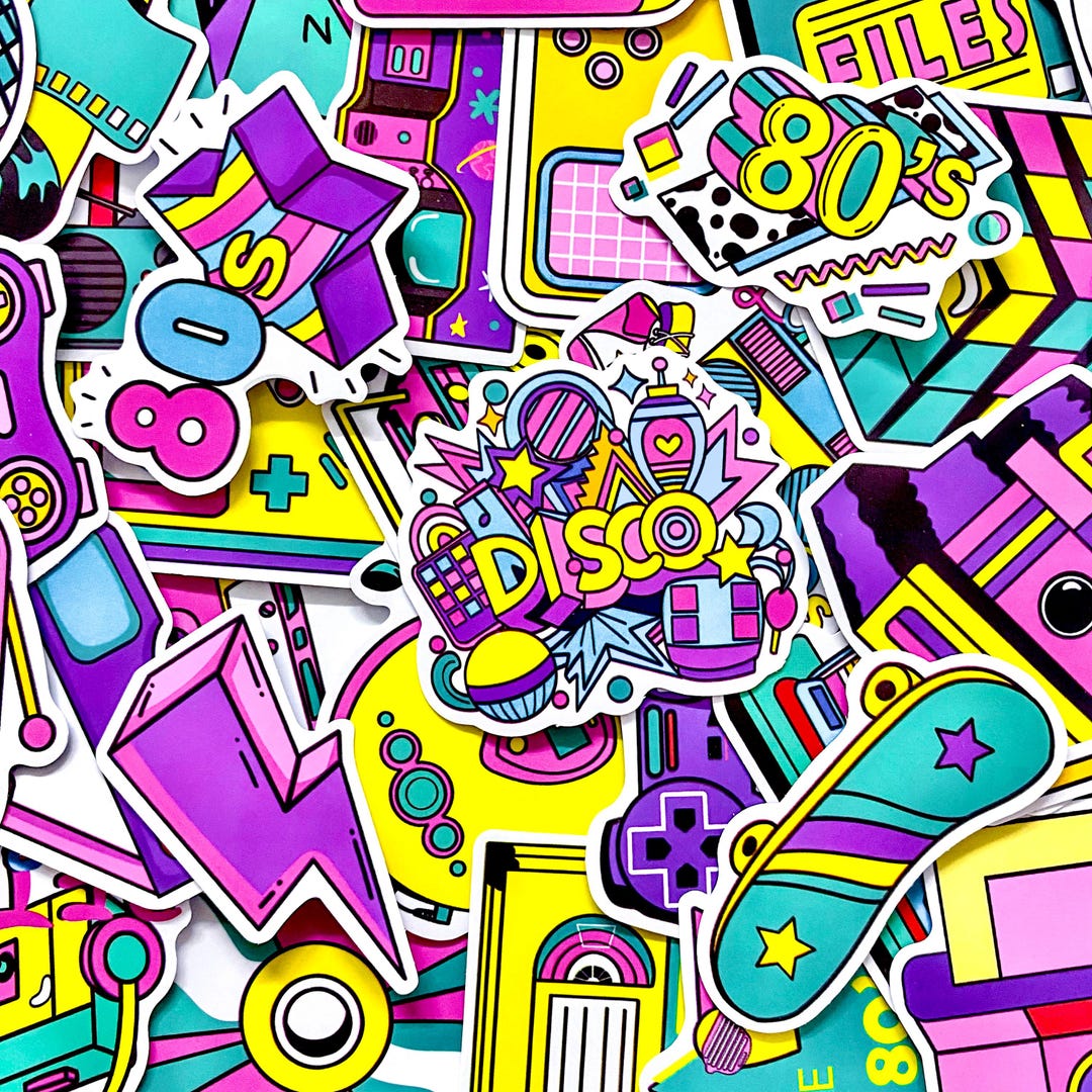 50PCS Retro 80s Stickers, Vintage Polaroid Stickers, Cassette Stickers ...