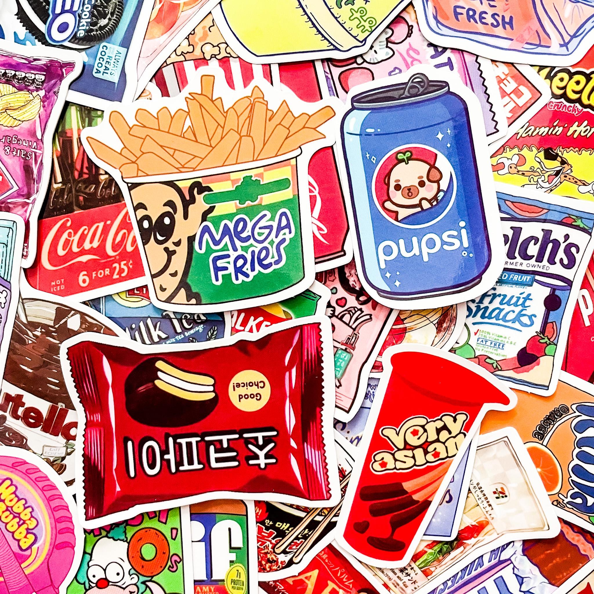 50PCS Classic Treat Stickers, Junk Food Stickers, Popular Drink ...
