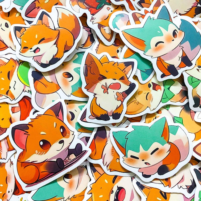 Fox Sticker Kawaii - Etsy