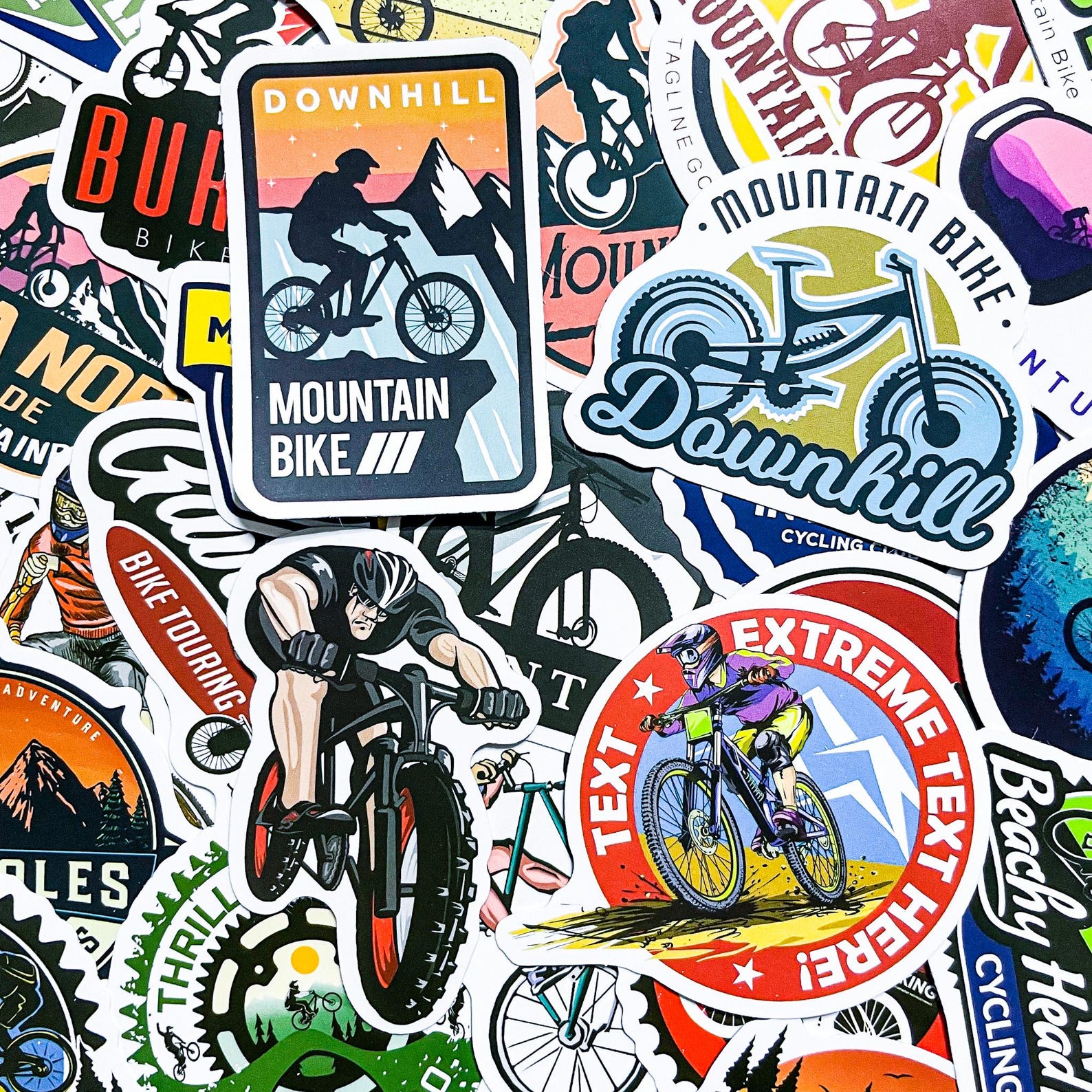 50pcs Cycling Stickers for Mountain Bikers, Adventure Bike Decals ...