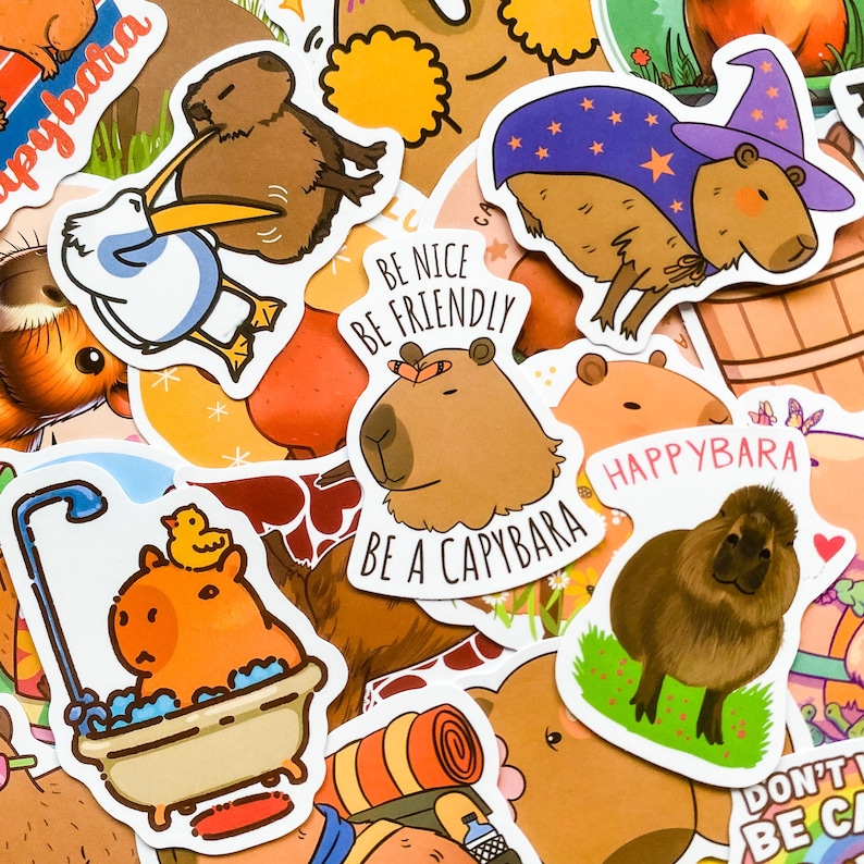 100pcs Cute Capybara Stickers, Animal-themed Stickers, Funny and ...