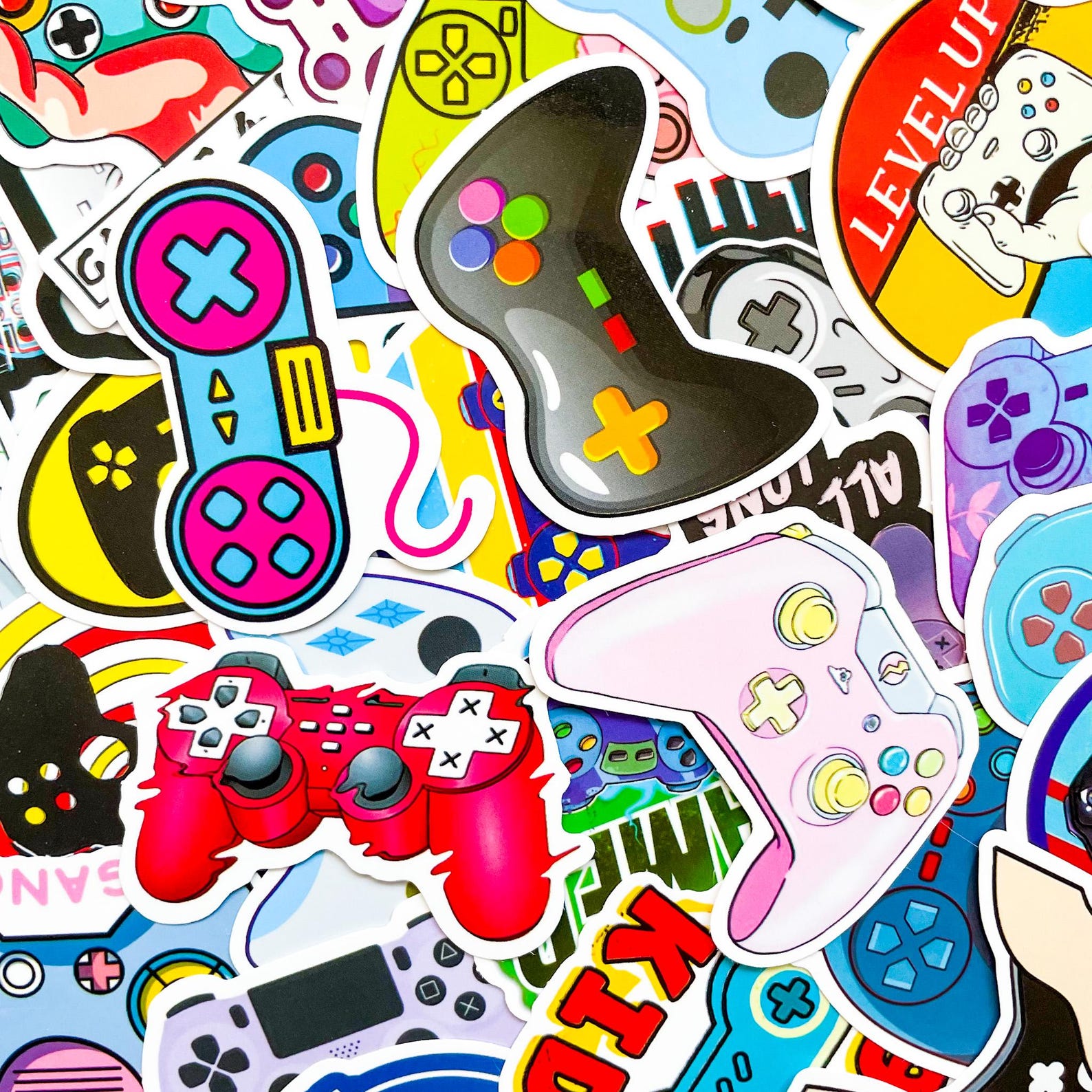 50PCS Gamer Controller Stickers, Colorful Pixel Art Gaming Stickers ...