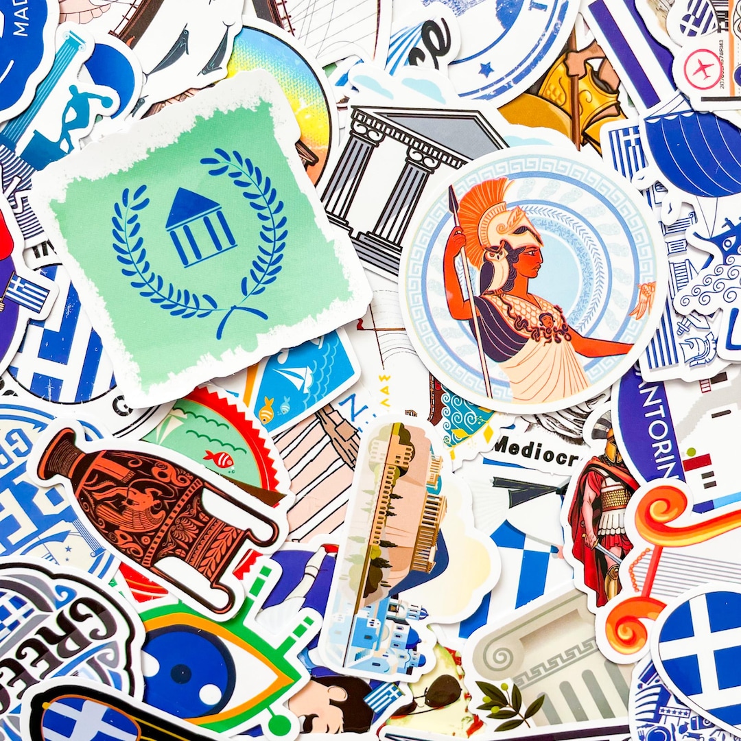 50PCS Greek Island Stickers, Santorini Stickers, Athens Stickers for ...