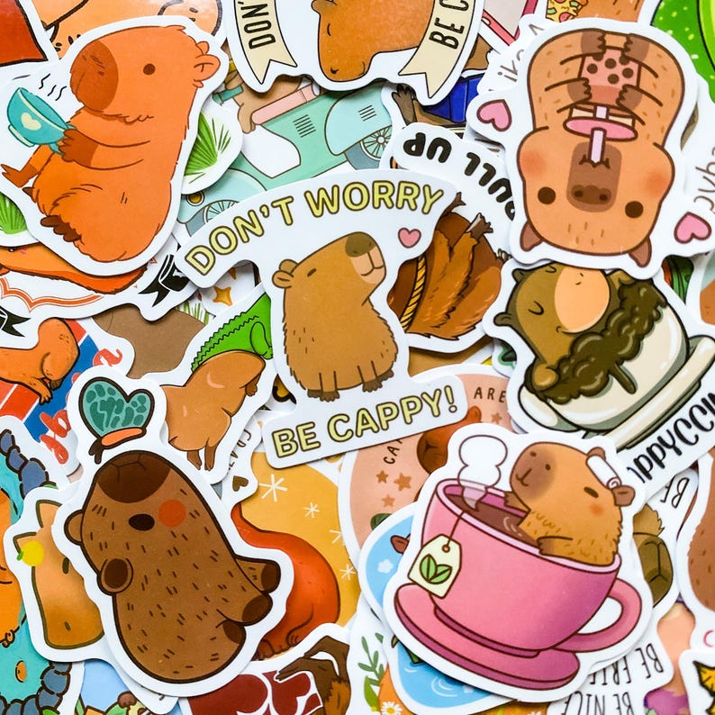 100pcs Cute Capybara Stickers, Animal-themed Stickers, Funny and ...