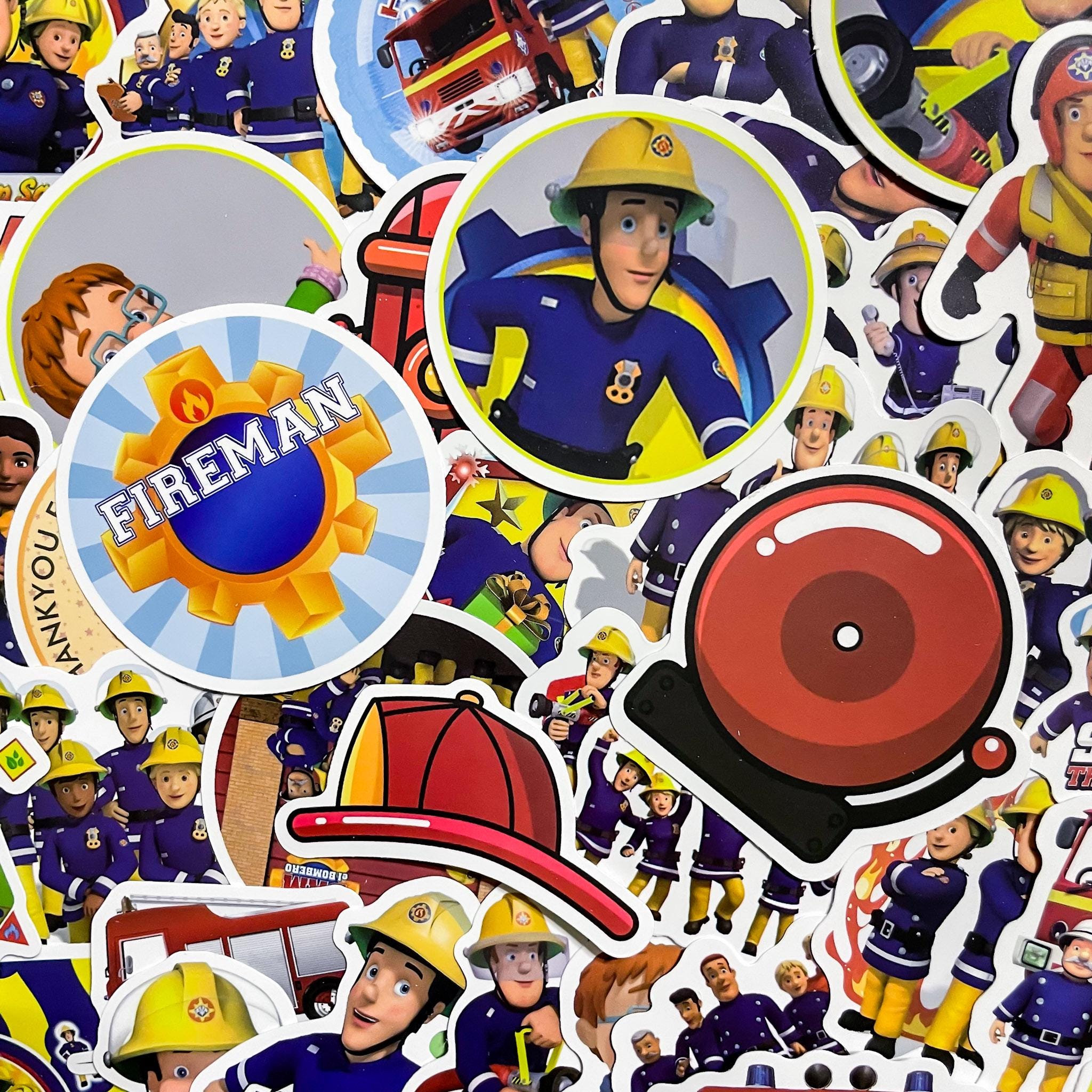 50 Random Fireman-sam Stickers, Cartoon Fireman Stickers for Kids, Fun ...