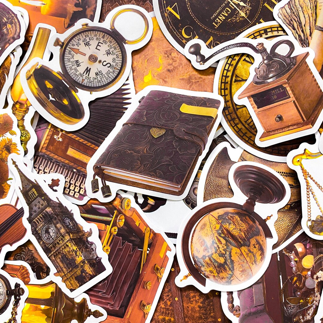 50 Random Retro Stickers, Victorian-era Antique Aesthetic Stickers ...