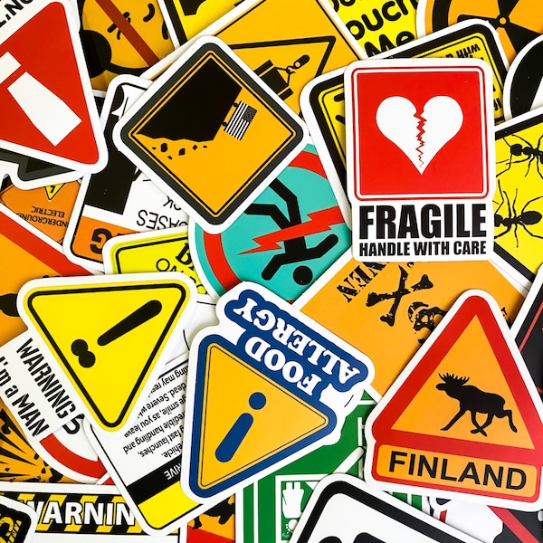 Caution Stickers - Etsy UK