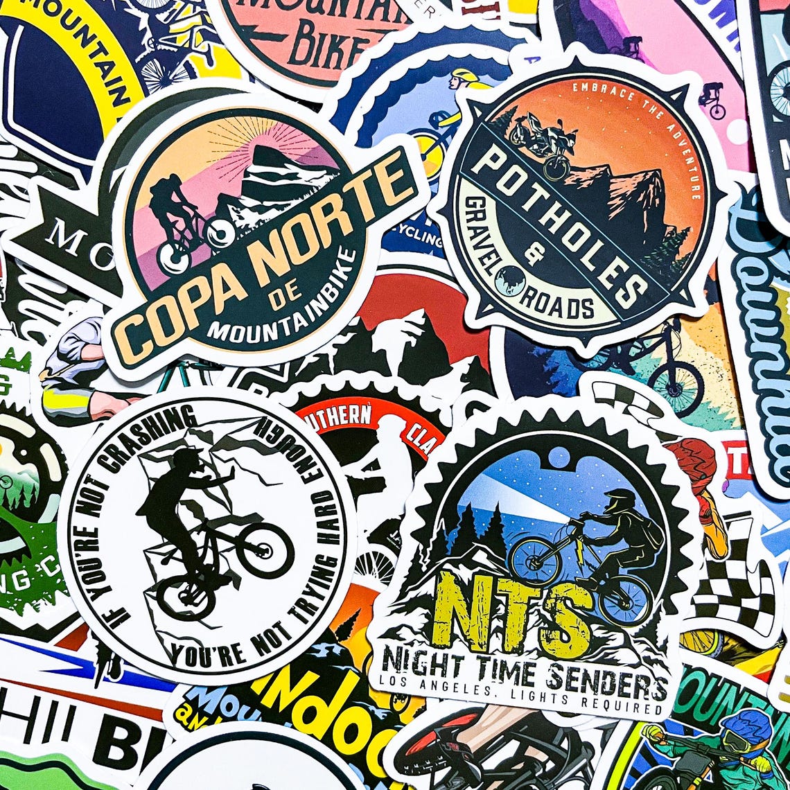 50pcs Cycling Stickers for Mountain Bikers, Adventure Bike Decals ...