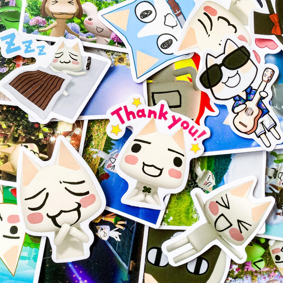 100 Random Kawaii Cat Stickers, Cute Cat Expressions,fun Animal ...