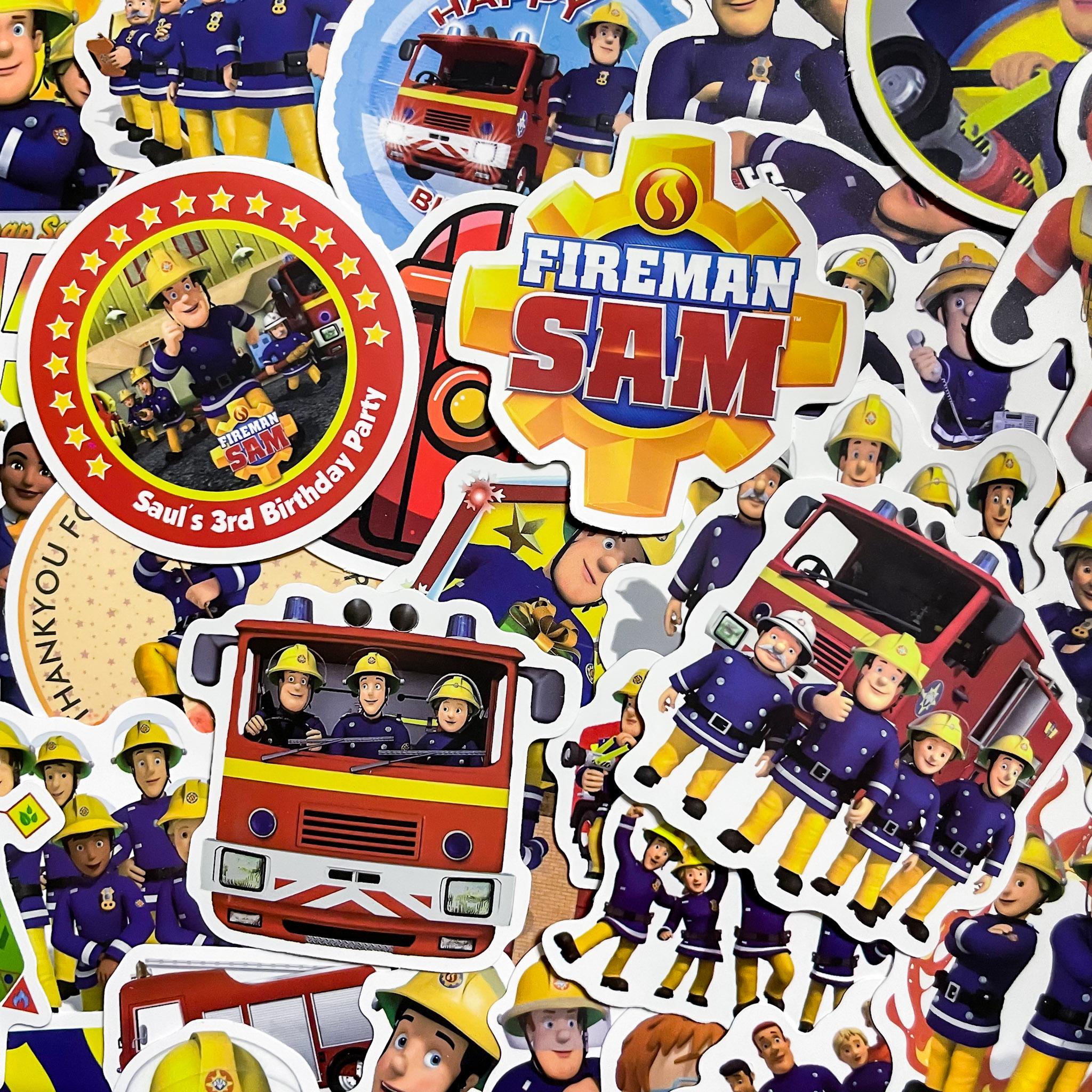100 Random Fireman-sam Stickers, Cartoon Fireman Stickers for Kids, Fun ...