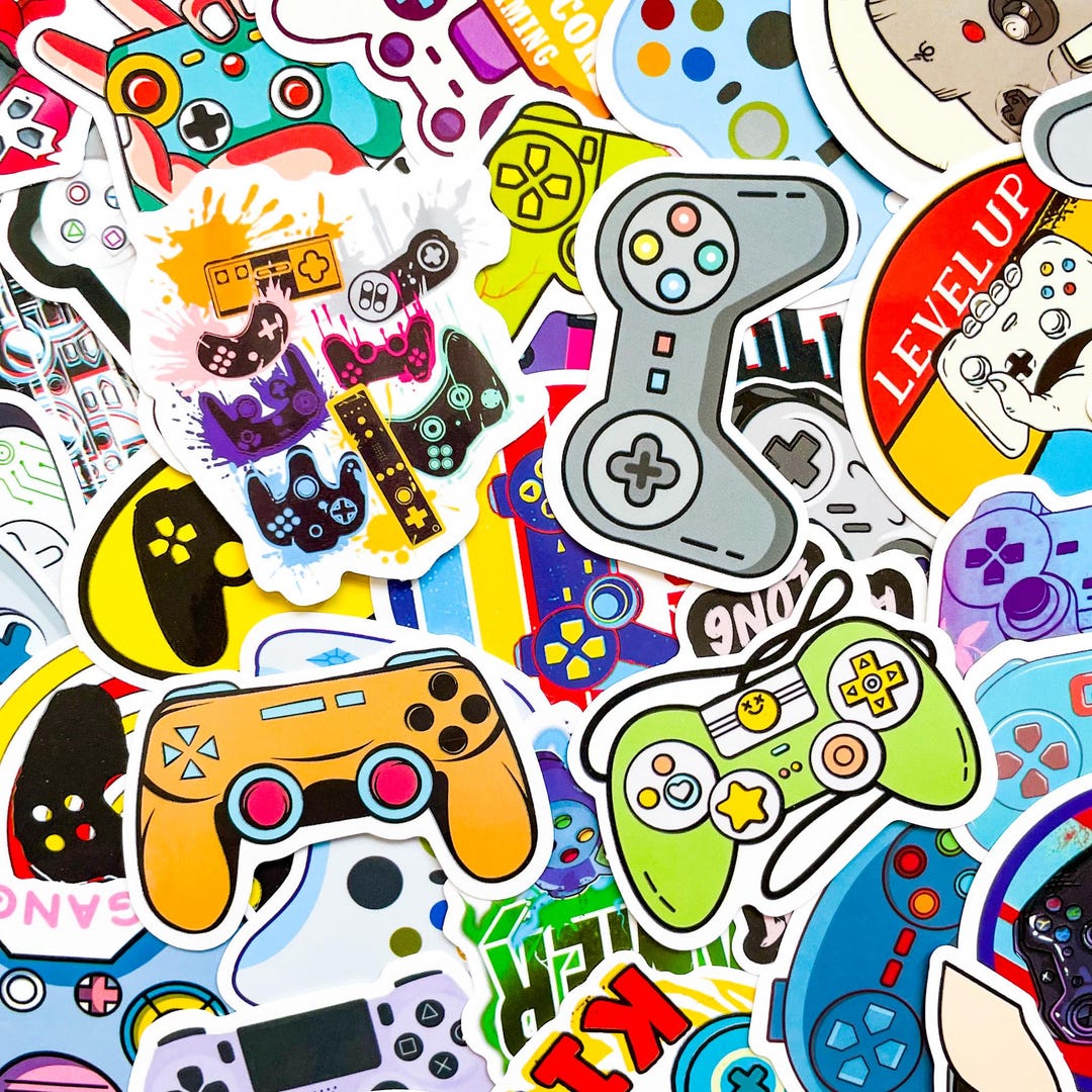 50PCS Gamer Controller Stickers, Colorful Pixel Art Gaming Stickers ...