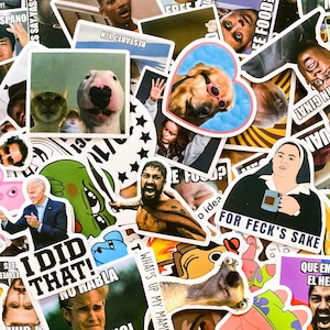 100pcs Funny Meme Stickers, Waterproof Meme Sticker Pack, Humor ...