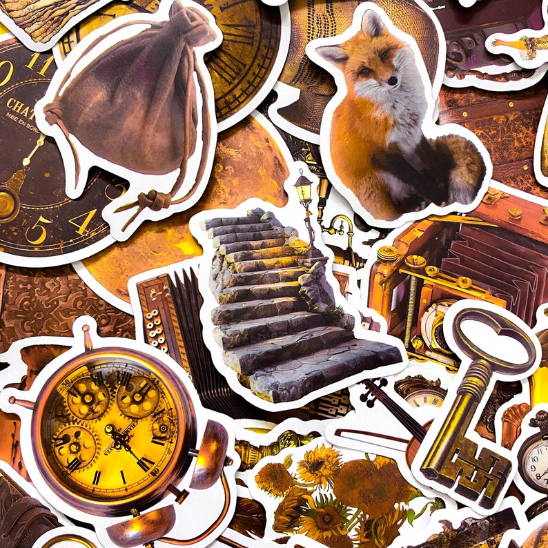 50 Random Retro Stickers, Victorian-era Antique Aesthetic Stickers ...